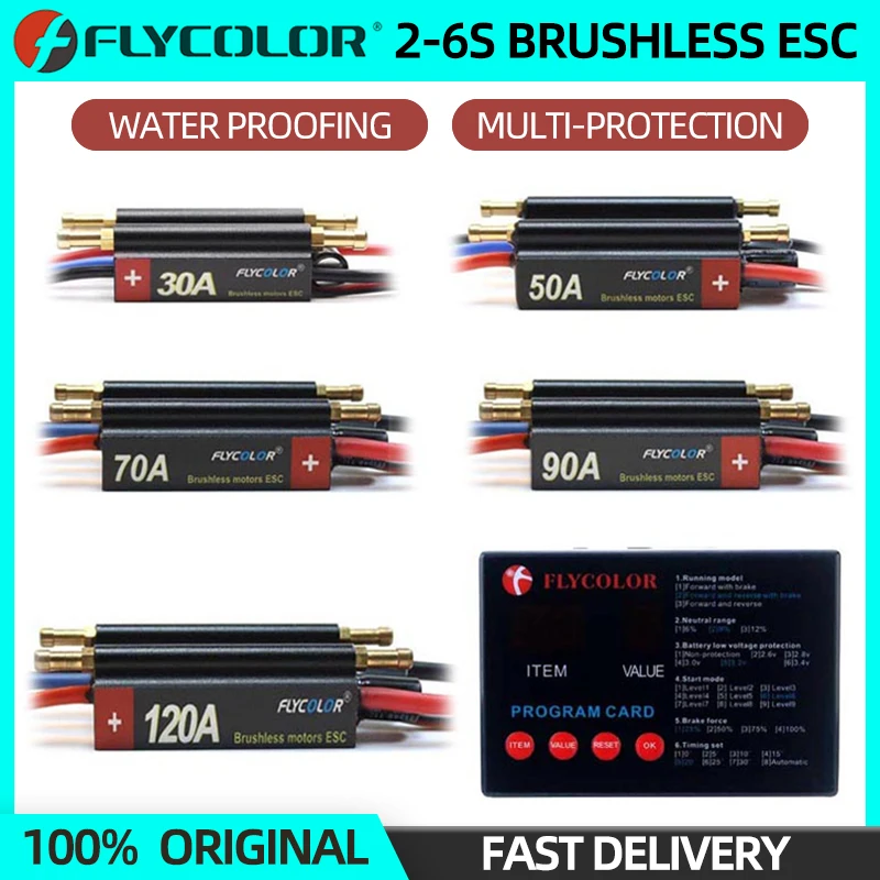 FLYCOLOR-Brushless-Boat-ESC-30A-50A-70A-90A-120A-Speed-Controller ...