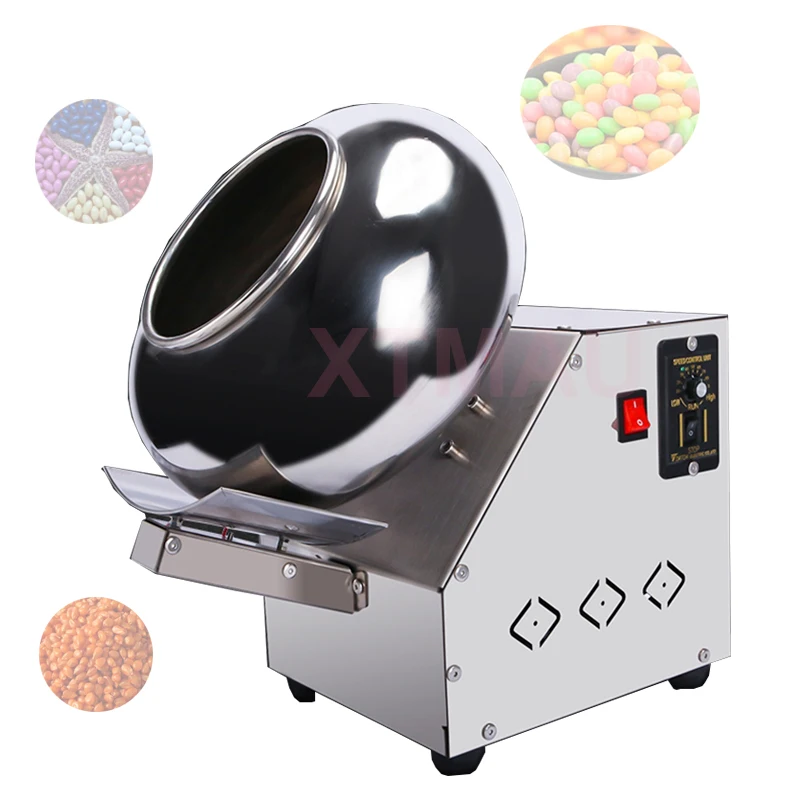 Small Stainless Steel Automatic Coater Pan Peanut Coating Machine For ...