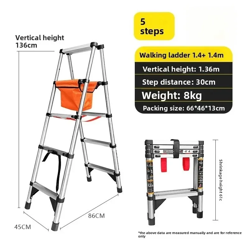 Walking Herringbone Ladder Folding Telescopic Ladder Stainless Steel ...