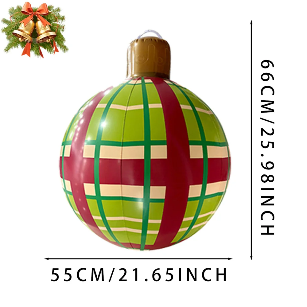 Bola inflable navideña de PVC de 55 cm, bola decorativa para árbol de ...