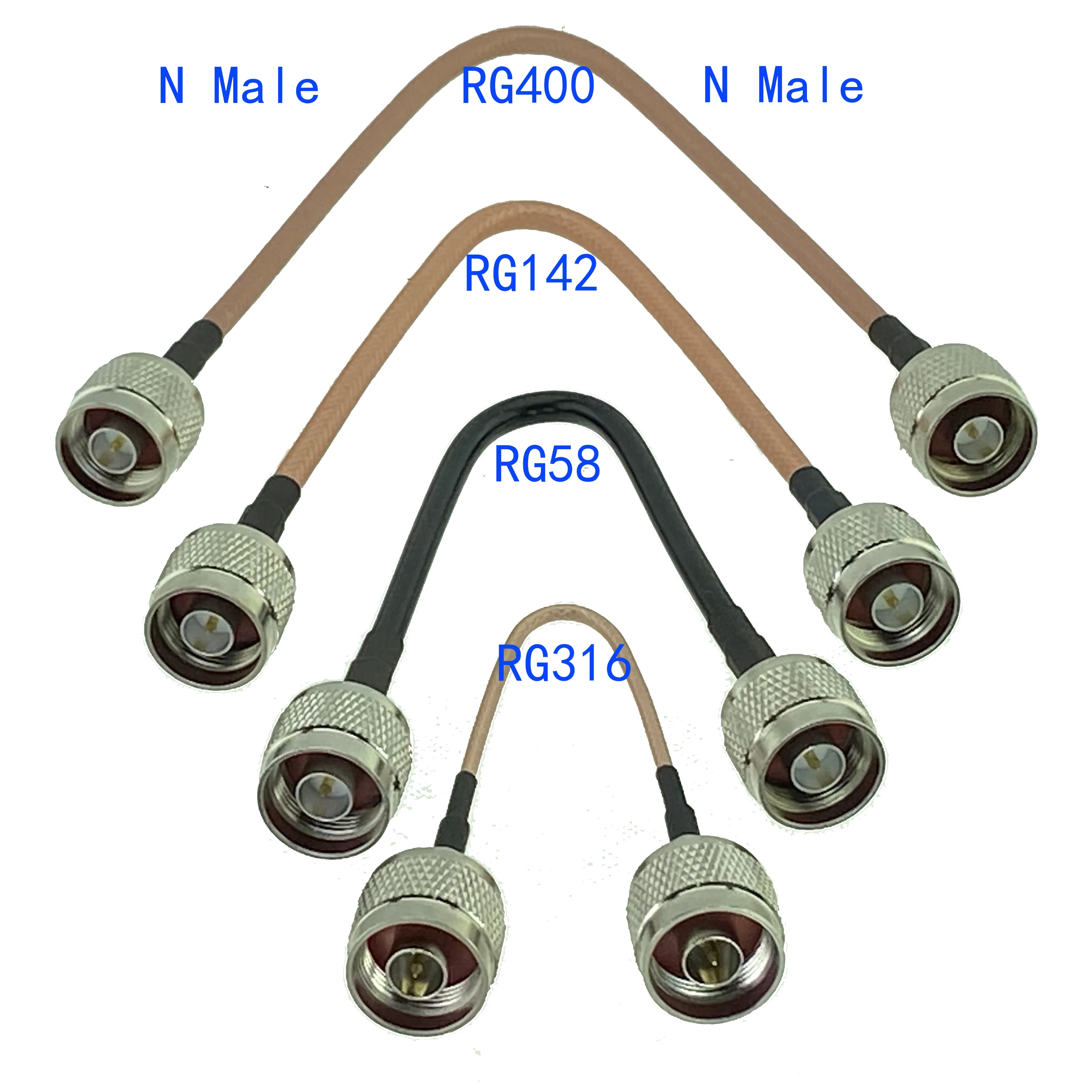 RG316 RG58 RG400 RG142 N Male Plug to N Male Connector Crimp RF Coaxial ...