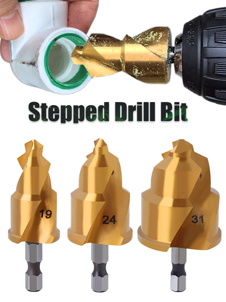 PPR-lifting-stepped-drill-bit-Hexagon-shank-water-pipe-connection-tool ...