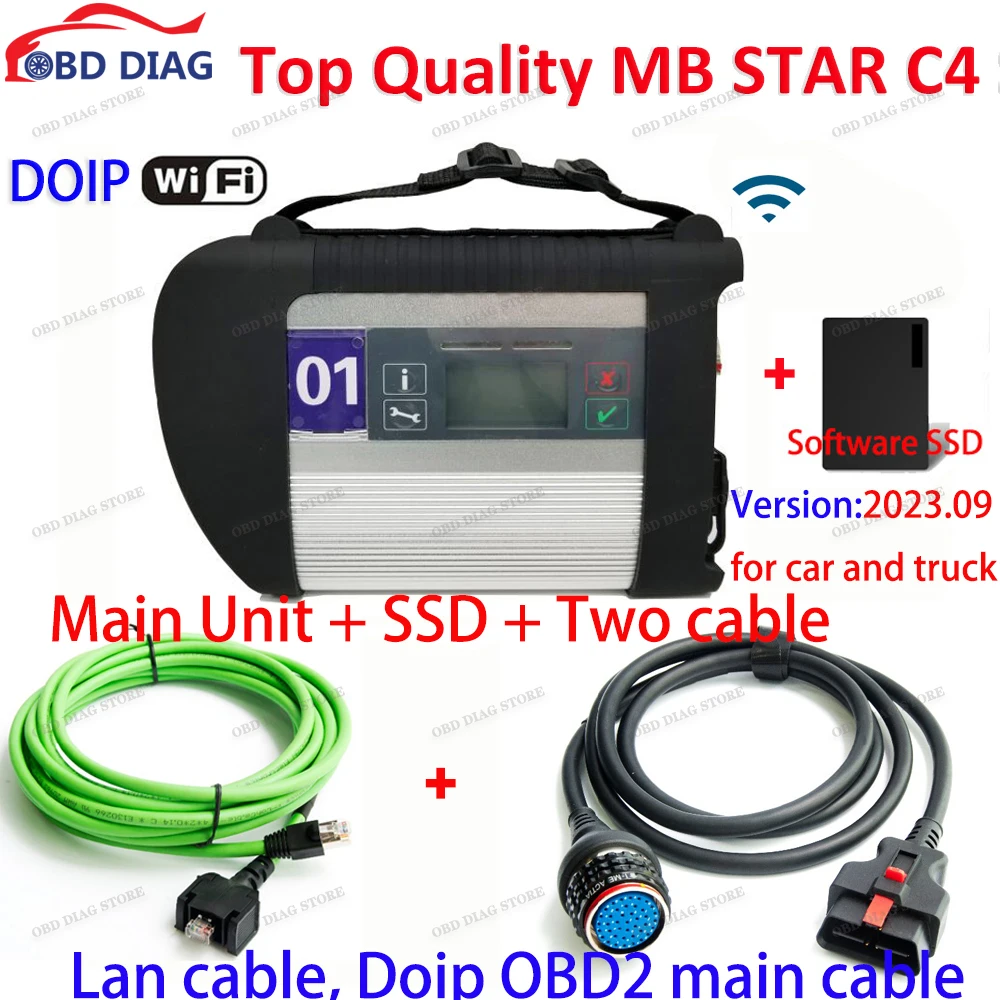 Super Wifi MB STAR C4 Plug DOIP Scanner Full Chip for Benz SD Compact ...