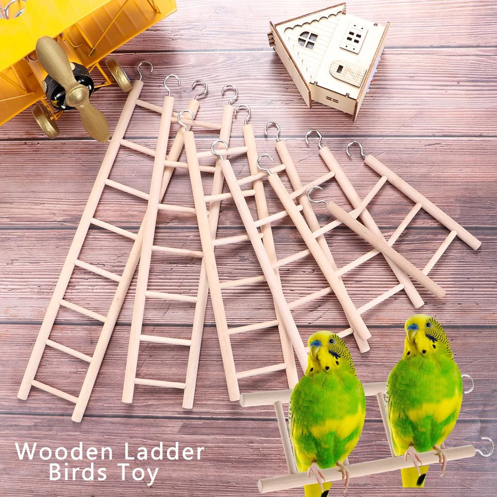 Diy Handcraft Birdcage Wood Parrot Toys Climbing Ladder Hamsters Toy ...