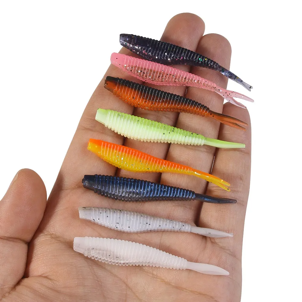 10pcs/bag rubber fish bait 7.5cm/10.5cm fishing rubber pike bait with ...