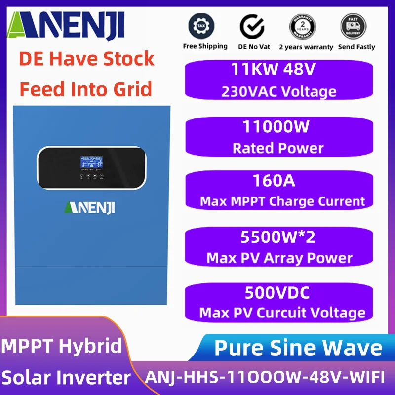 11KW-Hybrid-Solar-Inverter-230V-On-Off-Grid-48V-Pure-Sine-Wave-Inverter ...