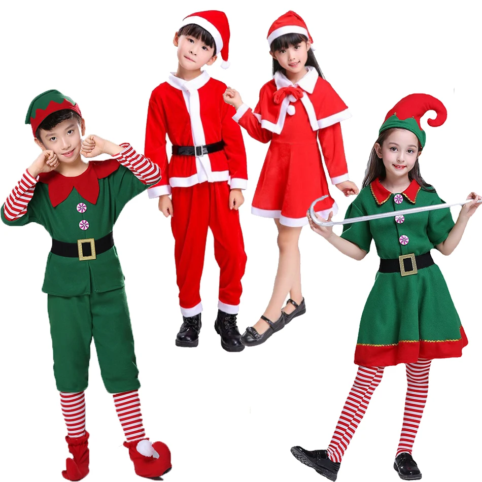 Red Christmas Performance Clothes Children Cosplay Dance Costumes for ...