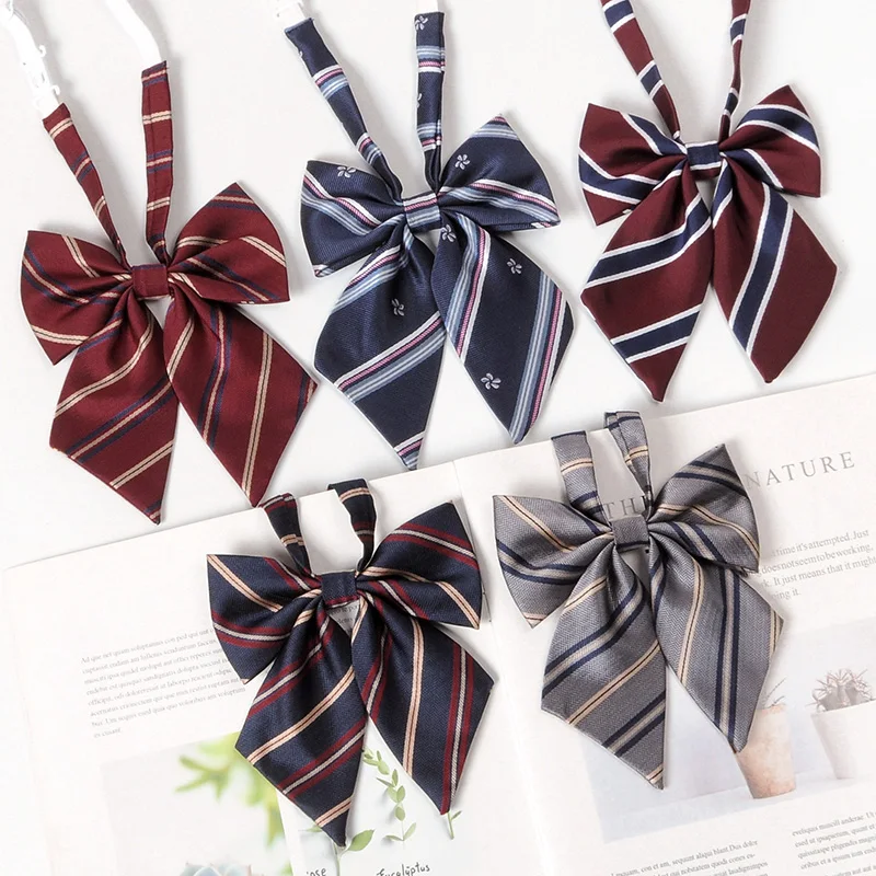 Bow-tie-Ladies-Fashion-Japanese-JK-Style-Striped-Girls-School-Uniform ...