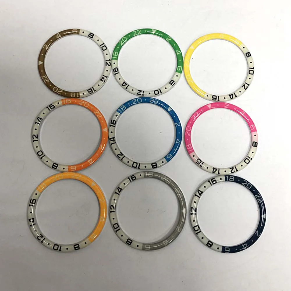 38MM-30-5MM-GMT-Watch-Bezel-White-Orange-Luminous-Beveled-Ring-Mouth ...