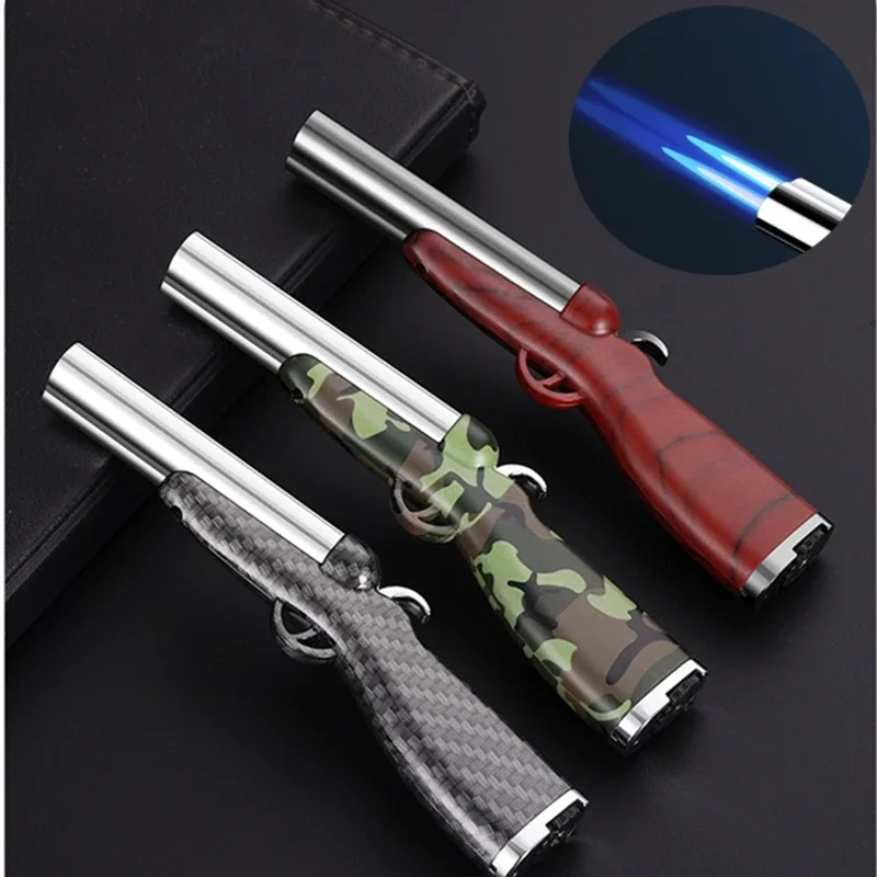 Creative-Double-Flame-Pistol-Lighter-Windproof-Double-Spray-Butane-Gas ...