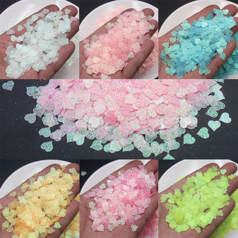 50g/Lot 8mm Glitter Hearts Shaped Sequins Accessories Glitter ...