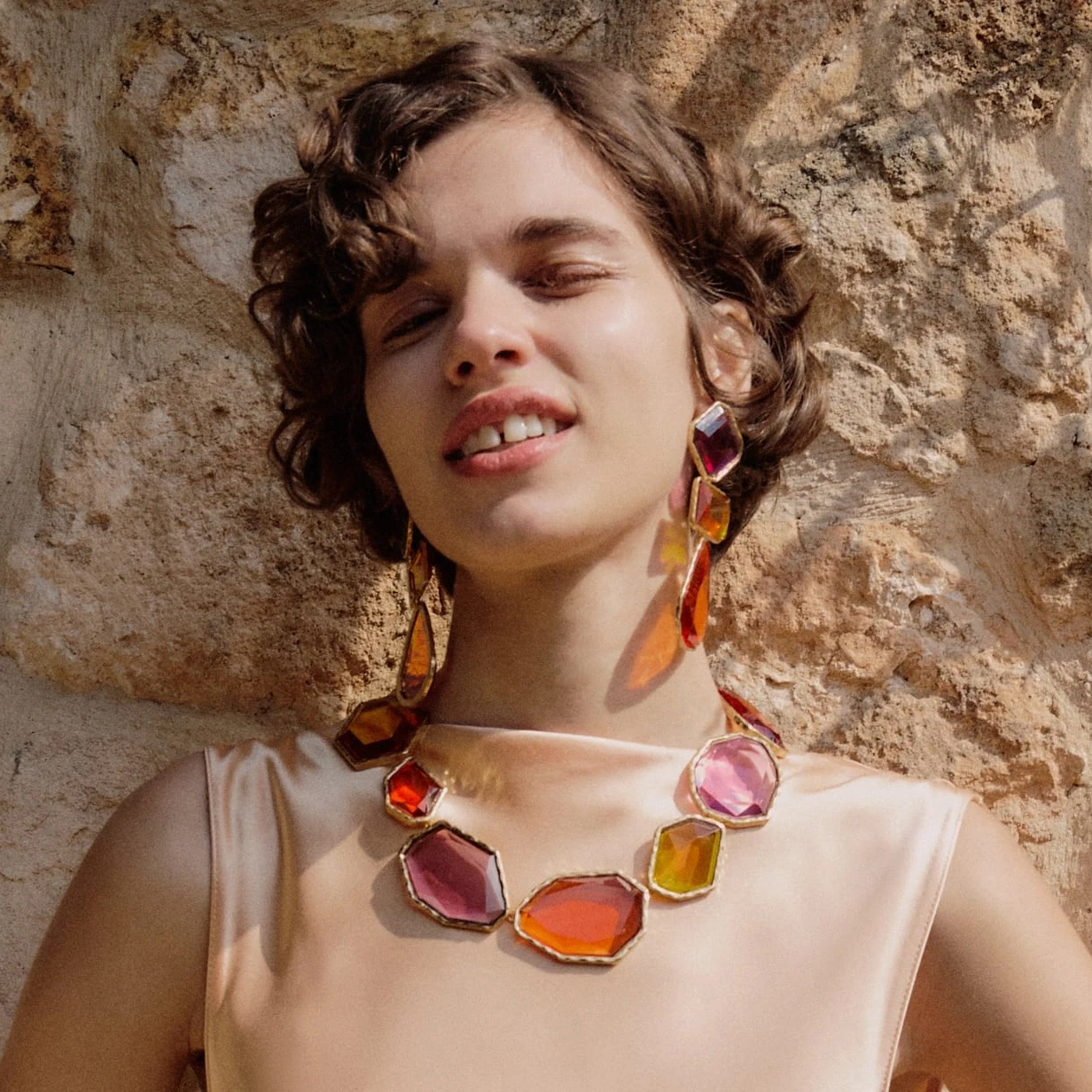 Brand-Design-ZA-Metal-Multicolor-Geometric-Resin-Pieces-Necklace ...