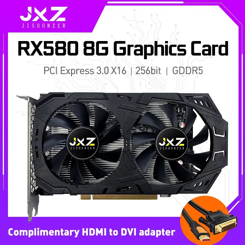 Radeon rx 580 8gb gddr5 256bit gpu jogo de computador placa gráfica ...