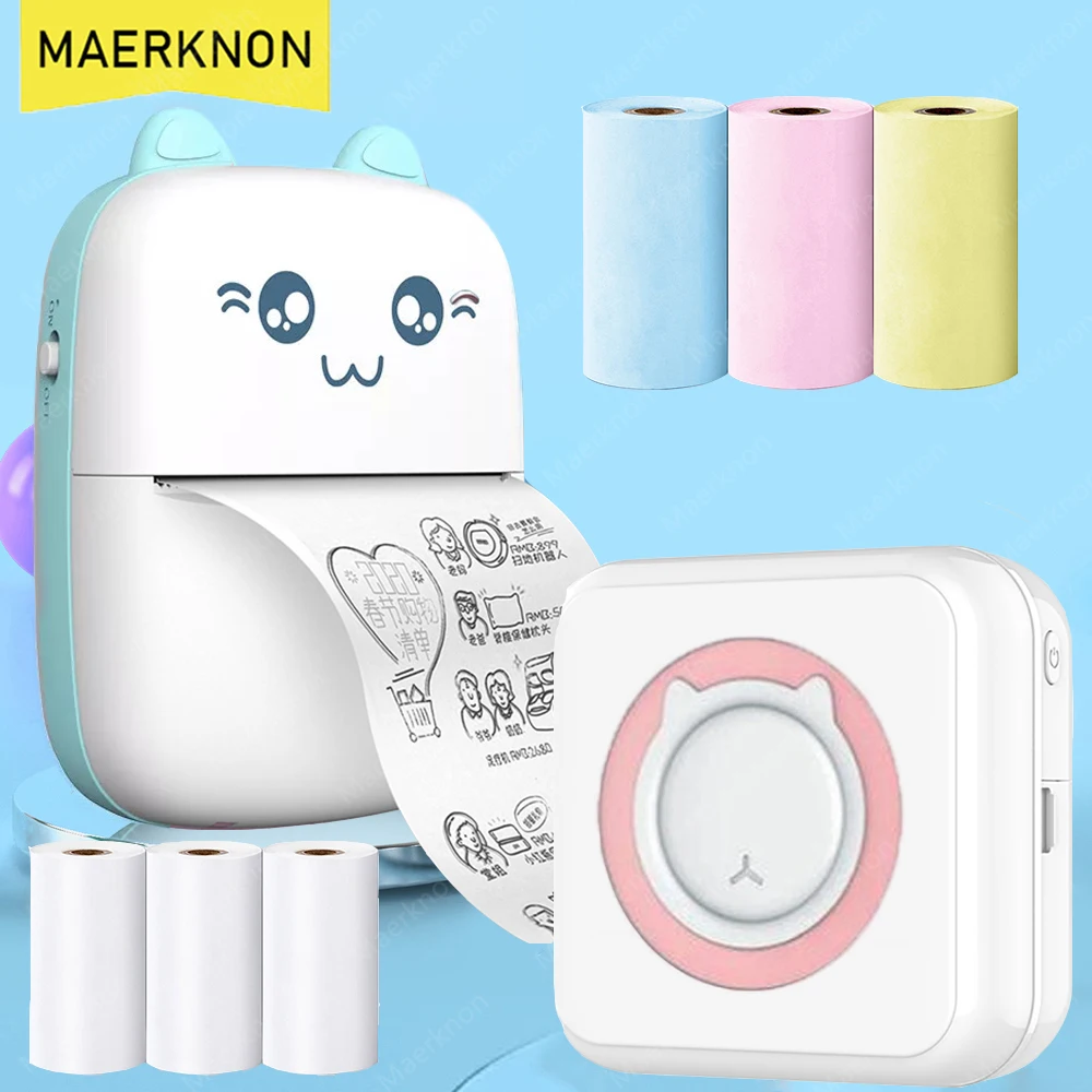 Portable Mini Label Printer Thermal Printer Wireless Inkless Photo ...