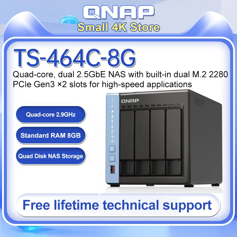 QNAP-TS-464C-4-Bay-8G-2-5GbE-NAS-Cloud-Storage-Nas-Server-Network ...