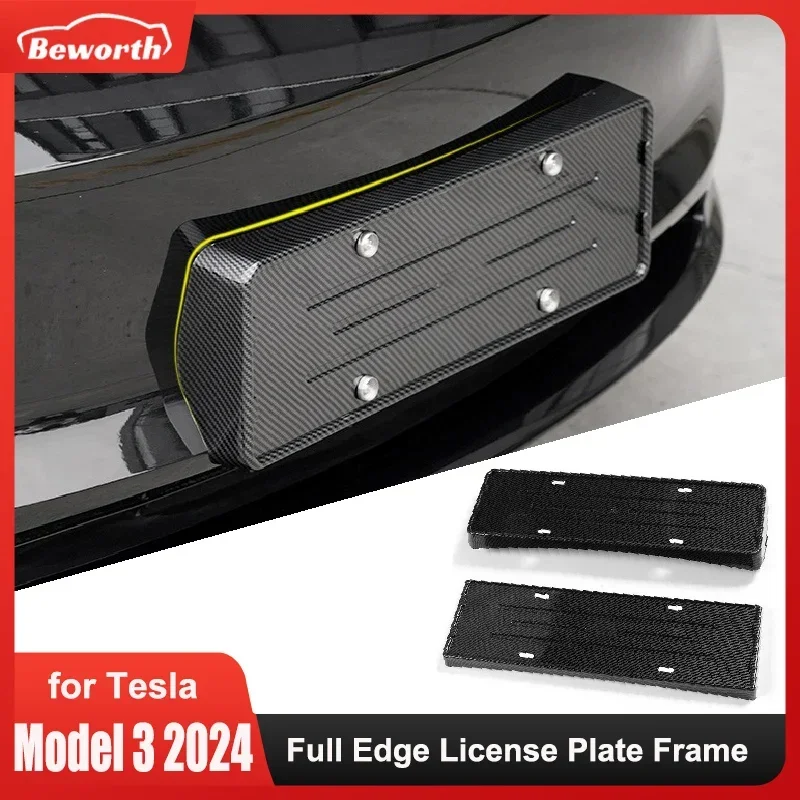Car-License-Plate-Frame-for-Tesla-Model-3-Highland-2024-Full-Edge-Front ...