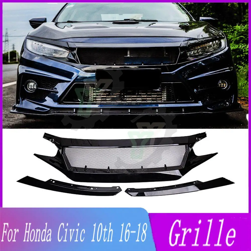 Car Front Bumper Grille Centre Panel Styling Upper Grill For Honda ...