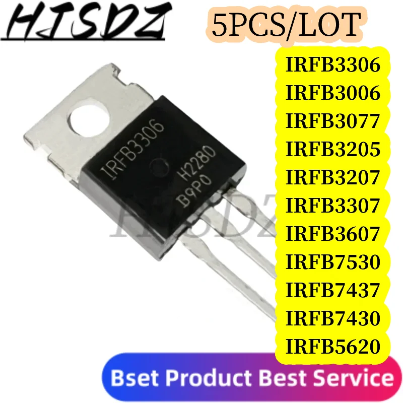 5 unids/lote IRFB3306 TO-220 IRFB3306PBF IRFB3006 IRFB3077 IRFB3206 ...