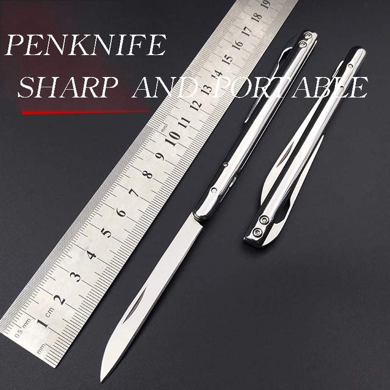 Steel-Handle-Stainless-Steel-Folding-Pen-Knife-Pen-Knife-Portable-Bag ...