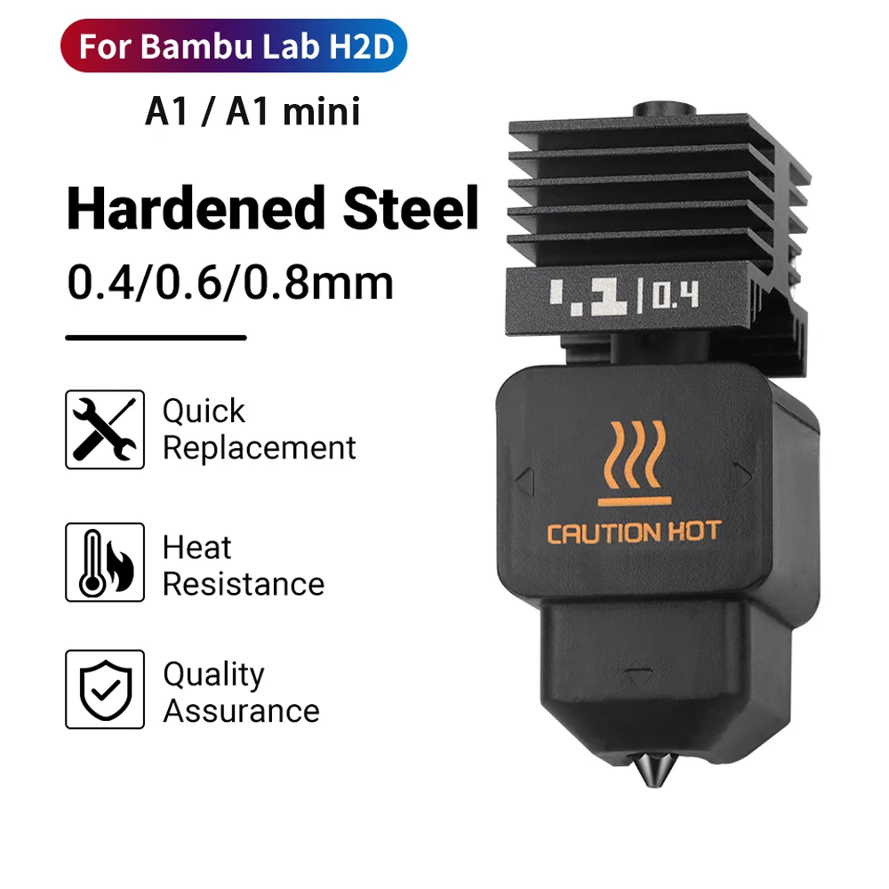 Bambu Lab H2D Assembly Hotend Kit Quick-Release 0.4 0.6 0.8MM Hardened ...