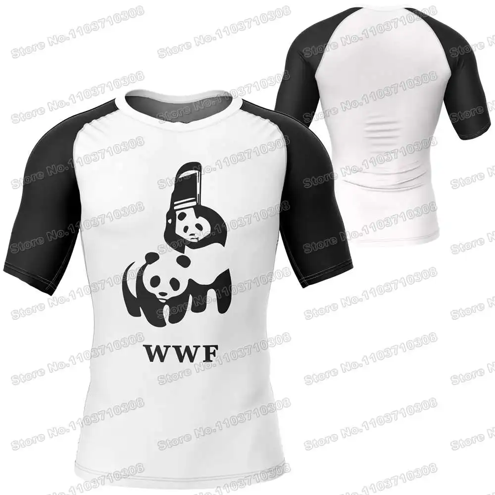 WWF-Wrestling-Pandas-Rash-Guards-Surfing-Jersey-Beach-Shirts-Swimwear ...