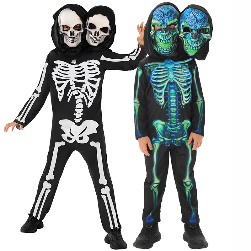 2025 New Arrival Kids Twin Conjoined Fetus Skull Halloween Jumpsuit ...