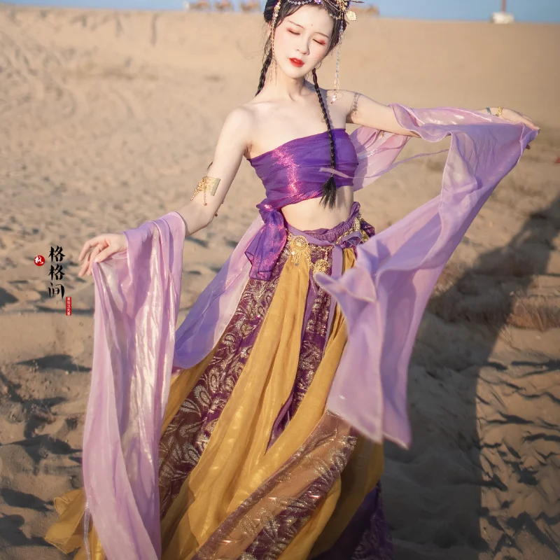 Gegejian Chinese Traditional Purple Hanfu Dress For Women Performance ...