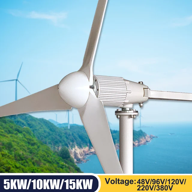 10KW Wind Turbine Generator 48V 96V On Grid Free Energy Generators Free ...