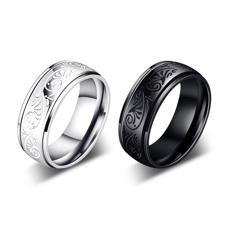 Titanium Steel Men's Ring Korean Version Of The Trendy Personality Ring ...