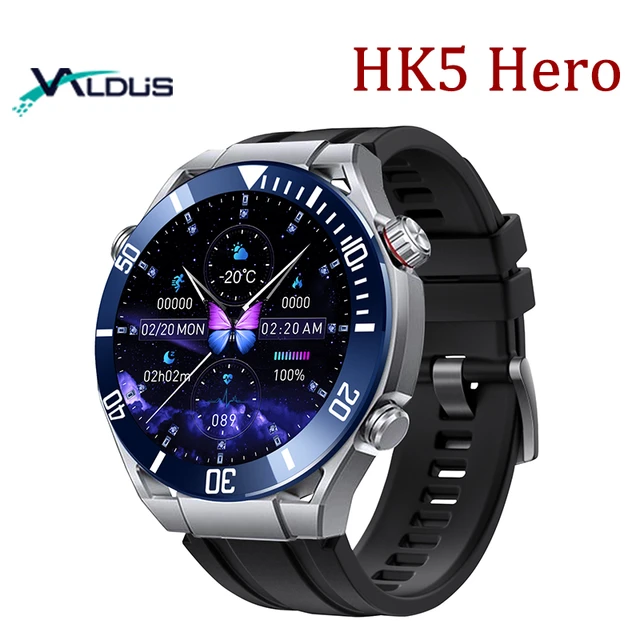 HK5 Hero AMOLED Smartwatch Compass Pattern Alipay Payment, 42% OFF