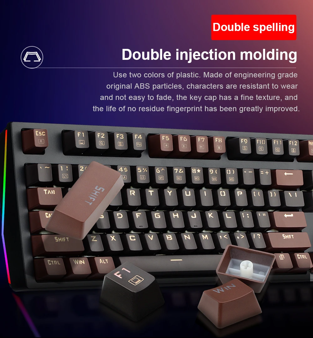 REDRAGON AMSA K592 USB Mechanical Gaming Keyboard Blue Switch Led Backlit 104 Keys for Computer ...