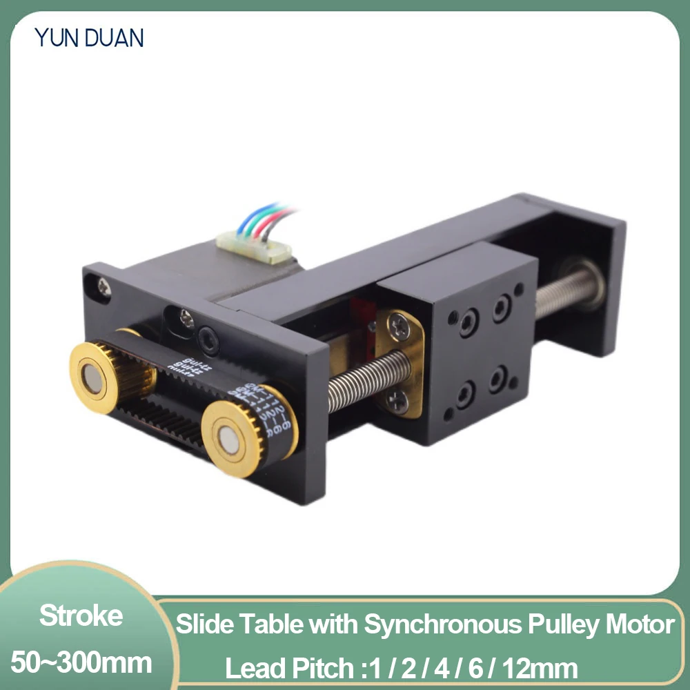 50-300mm-Stroke-Mini-Synchronous-Pulley-Linear-Module-Trapezoidal-Screw ...