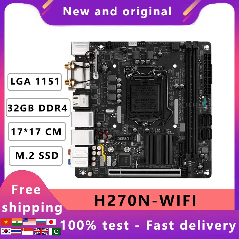 GIGABYTE-GA-H270N-WIFI-GA-Rev-Aplic-vel-Mini-ITX-Motherboards-LGA-1151 ...