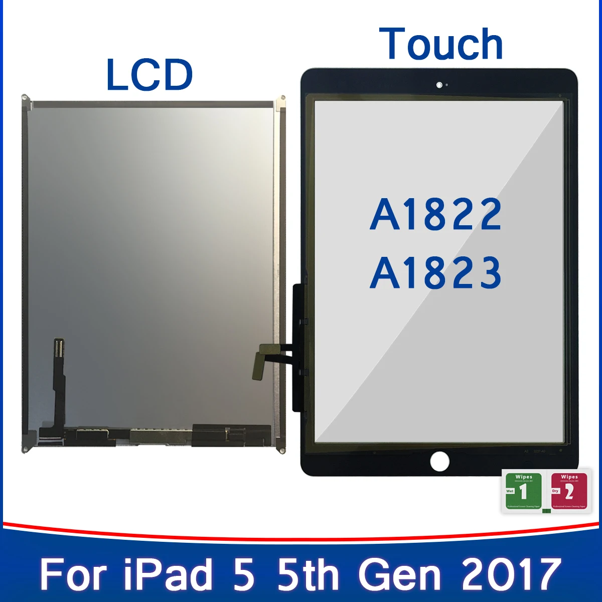 AAA+ For iPad 2017 LCD Touch Screen Digitizer For iPad 5 iPad 9.7 2017 ...