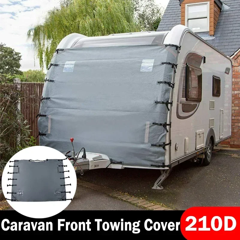 Gray Caravan Front Towing Protector Covers 220cm X175cm With 2LED Light ...