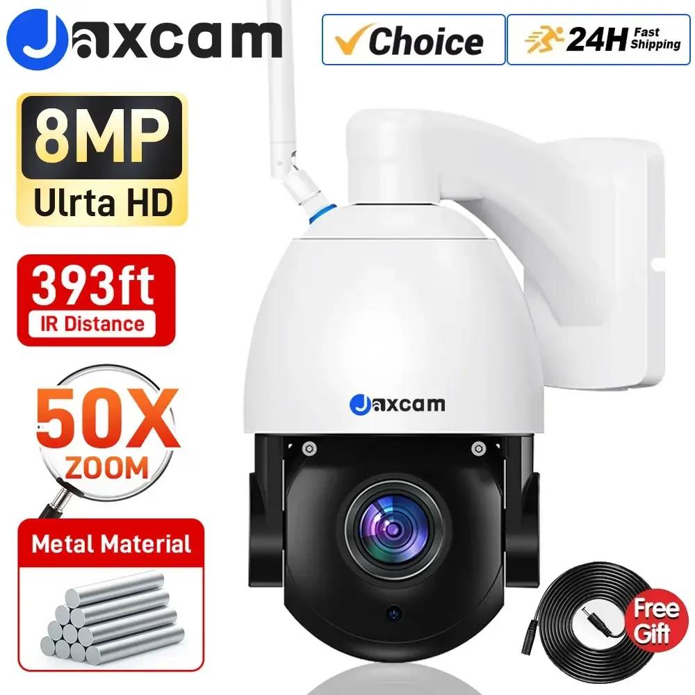 50X Zoom PTZ 4K 8MP WiFi IP Camera Surveillance Outdoor Night Vision ...