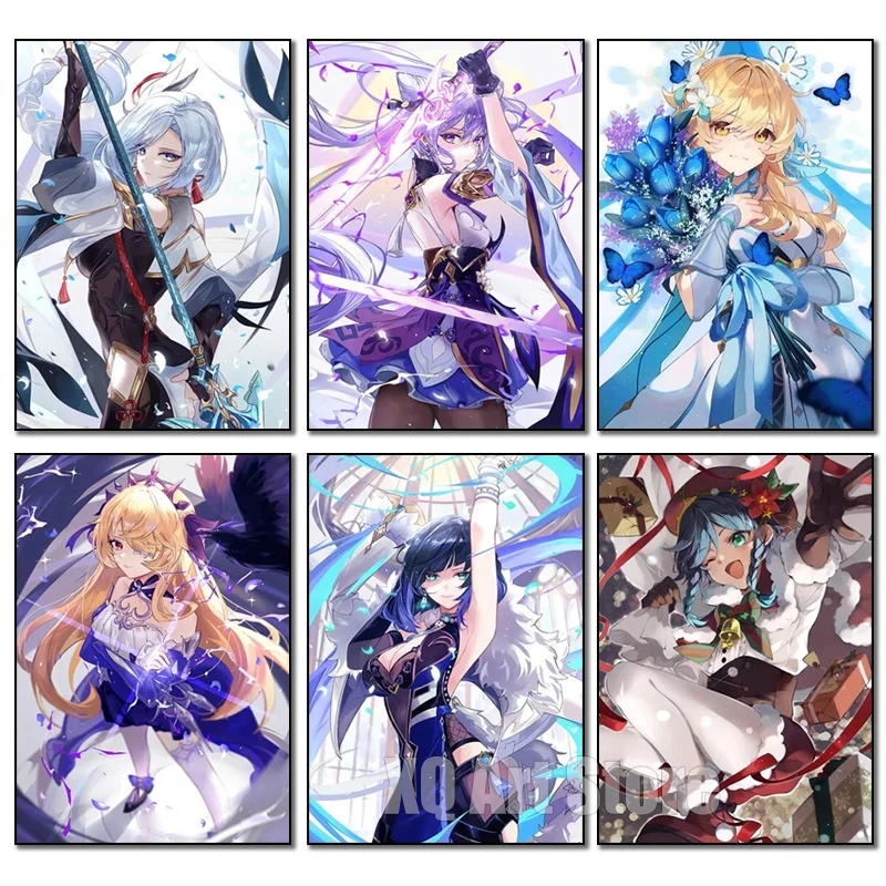 Fischl-Posters-Canvas-Paintings-Eula-HD-Picture-Genshin-Impact-Hanging ...