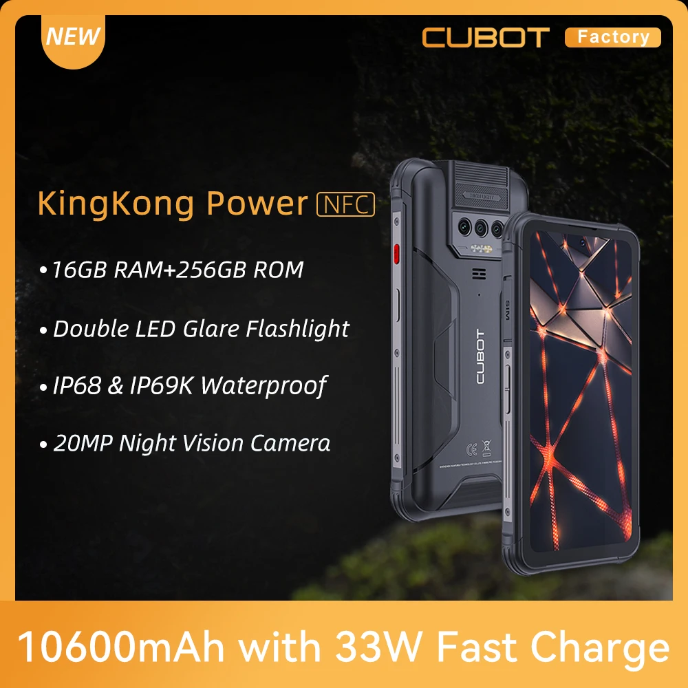 Cubot-KingKong-Power-Waterproof-Rugged-8GB-256GB-10600mAh-Smartphone ...
