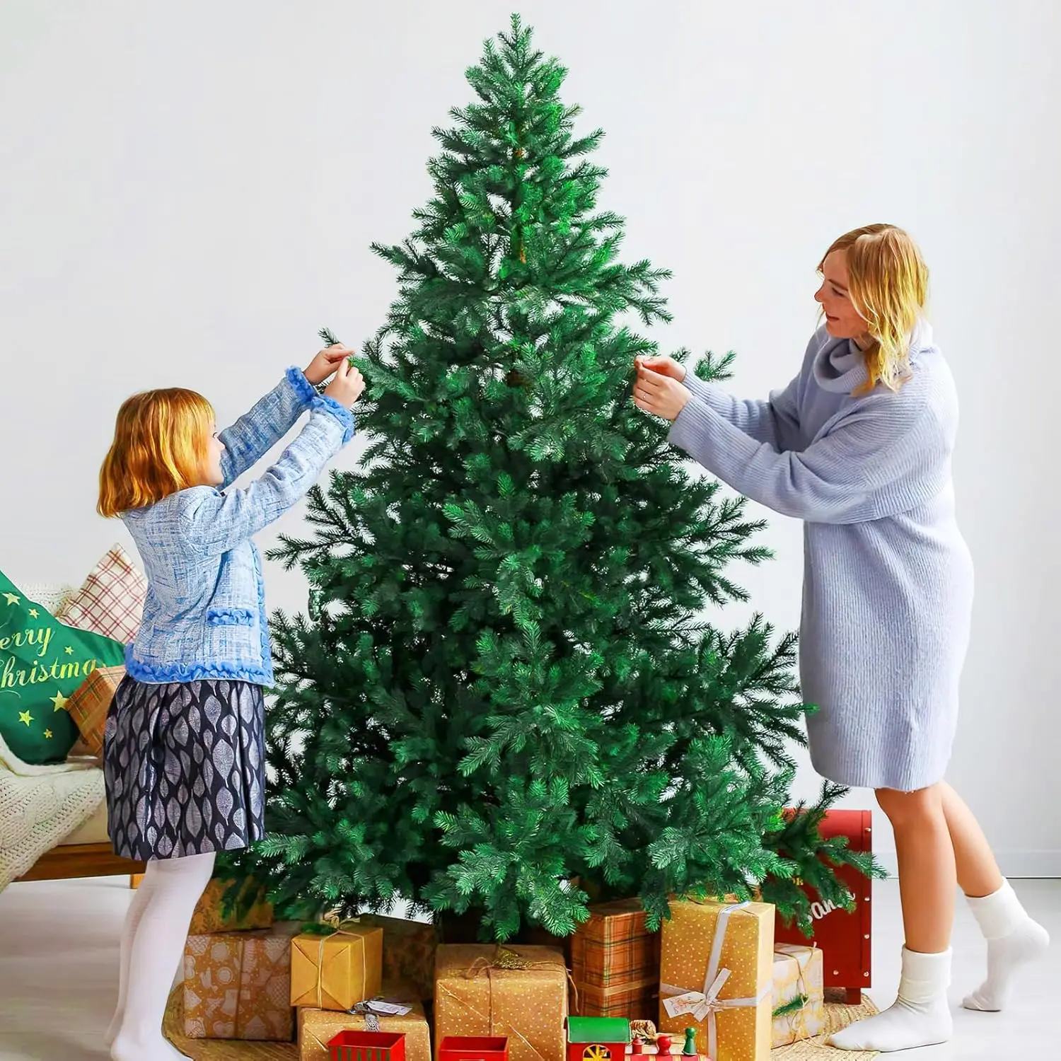 4FT-5FT-6FT-7FT-Artificial-Christmas-Tree-PVC-Needles-Quick-Assembly ...