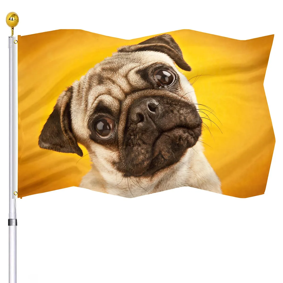 Pug Dog Flag House Indoor Party Outdoor Decorations Double Stitched ...