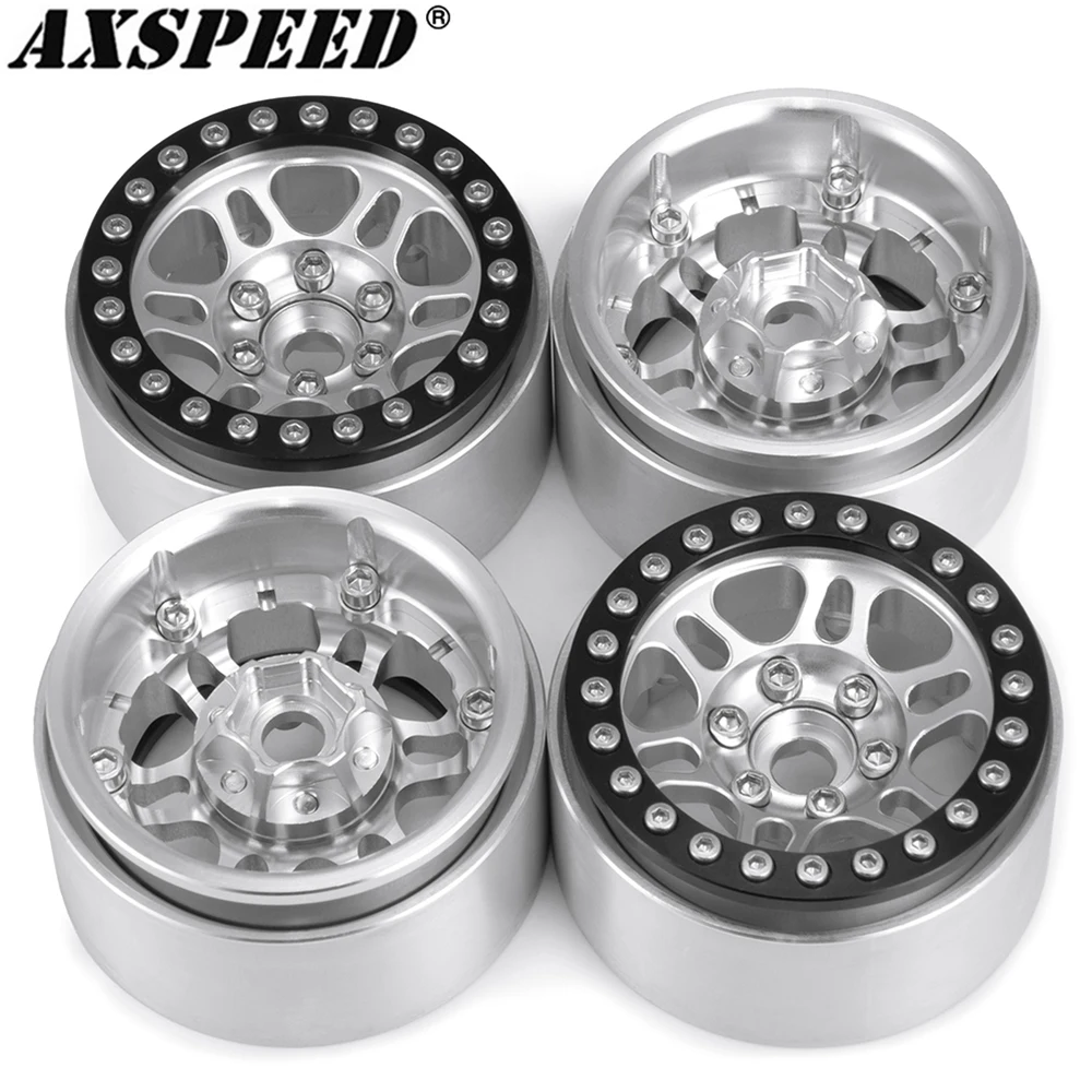 AXSPEED Aluminum Alloy 1.9 Beadlock Wheel Rim Hub for 1/10 RC Crawler ...