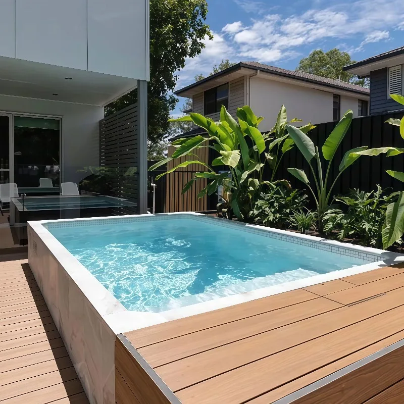Endless Swimming Pool Spa Above Ground Rooftop Infinity Rectangle Spa ...
