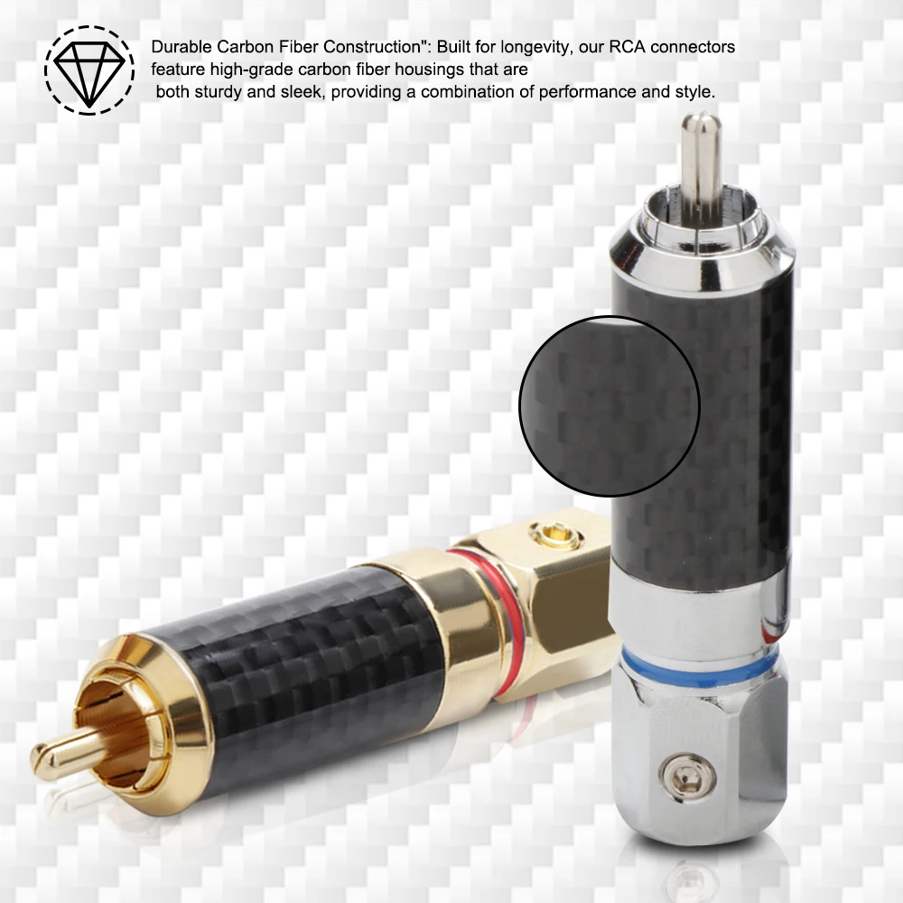 High-Quality-RCA-Audio-Jack-Speaker-Connector-Carbon-Fiber-and-Gold ...
