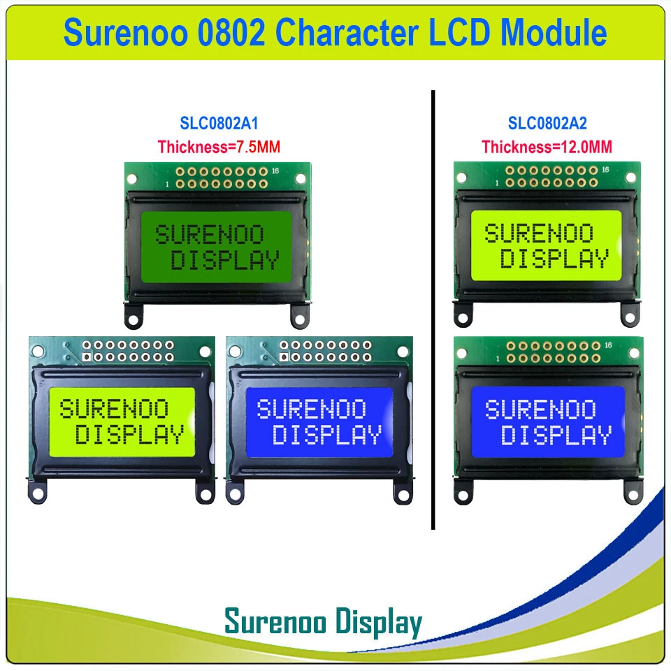 40*30mm 8*2 0802 8x2 Character Lcd Module Display Screen Lcm With ...