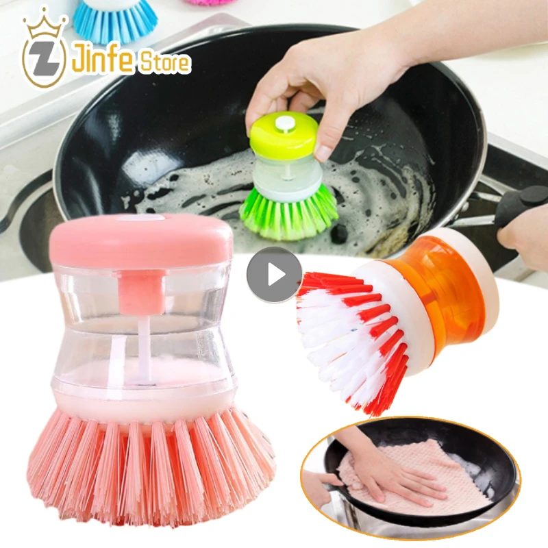Liquid-adding-Pot-Washing-Brush-Press-type-Automatic-Liquid-adding-Dish ...