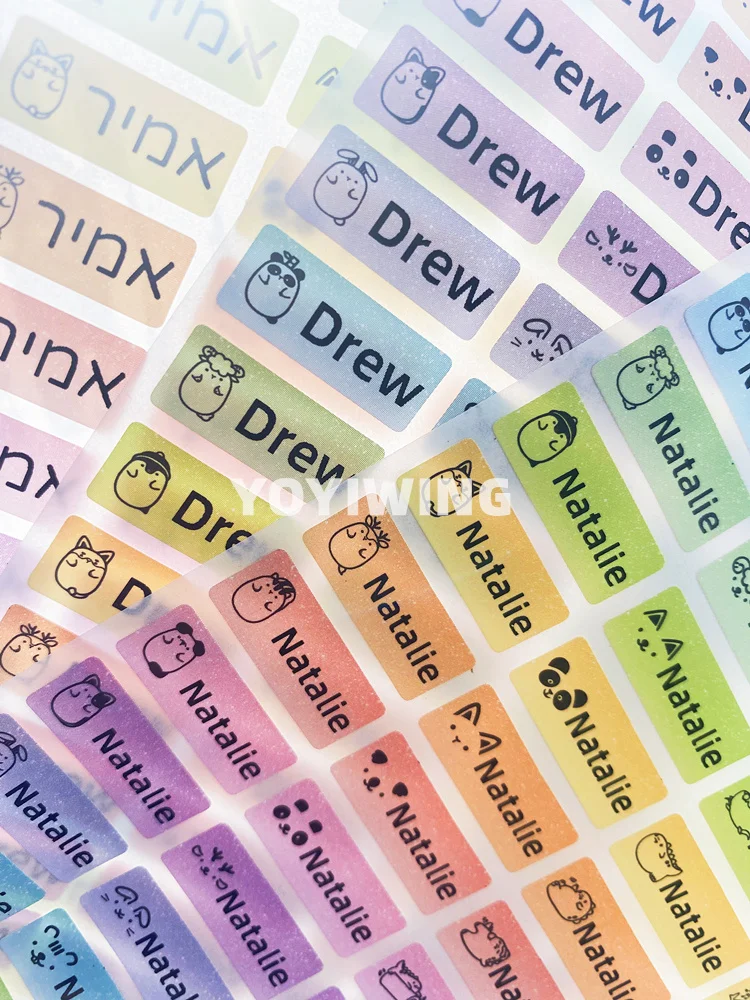 80Pcs-cute-size-Name-Sticker-Customize-Stickers-Waterproof-anti-tear ...