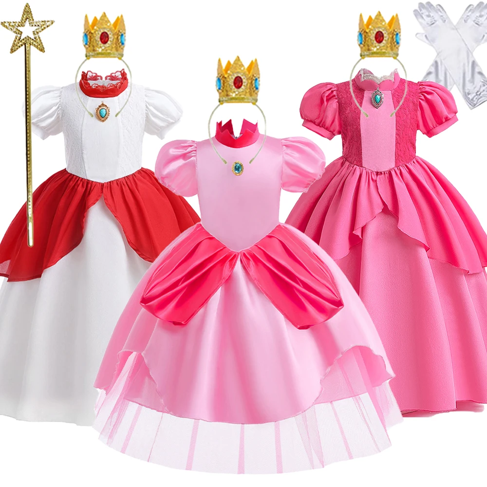 Peach-Princess-Cosplay-Girls-Costume-Cartoon-Movie-Role-Playing-Party ...