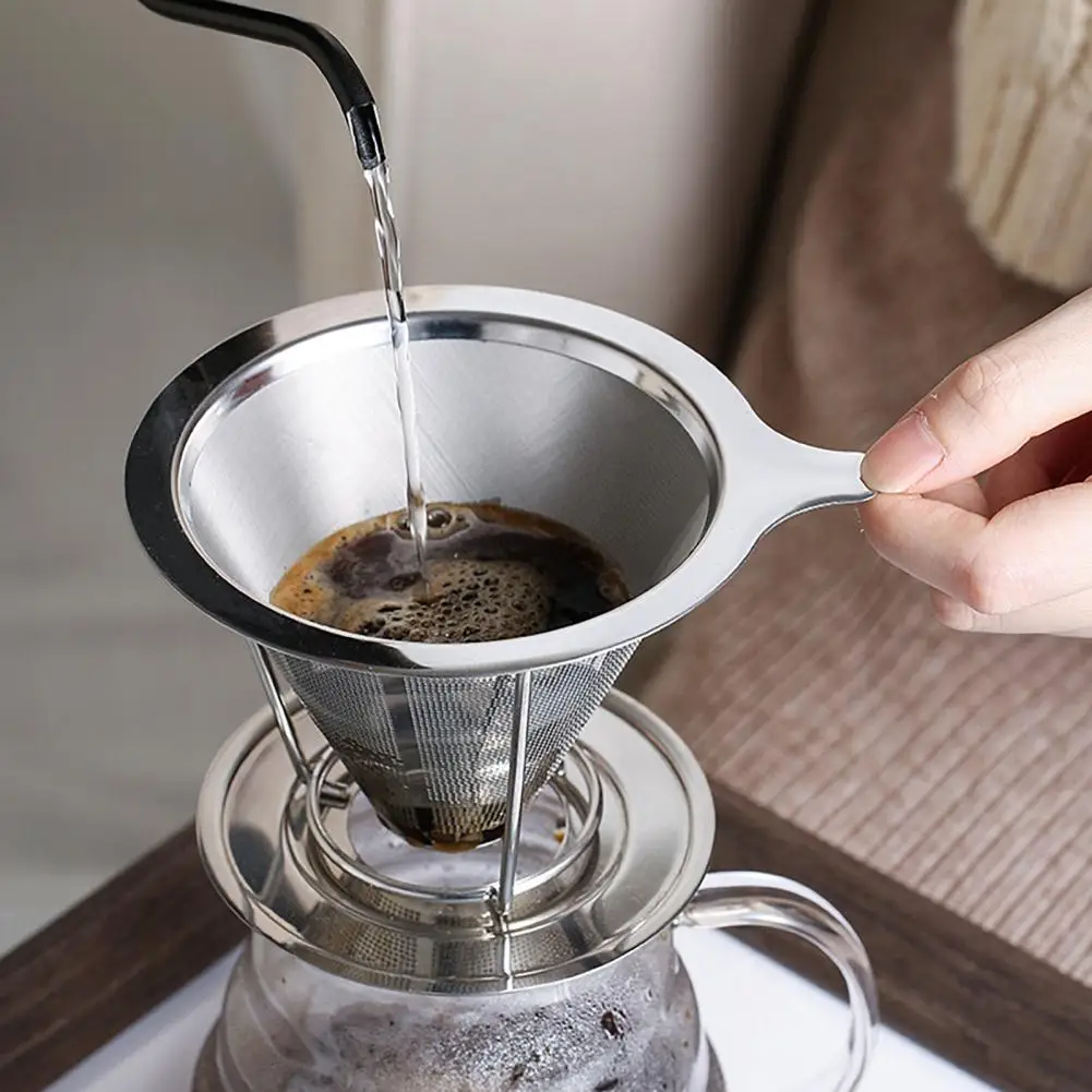 Reusable-Double-Layer-304-Stainless-Steel-Coffee-Filter-Holder-Pour ...