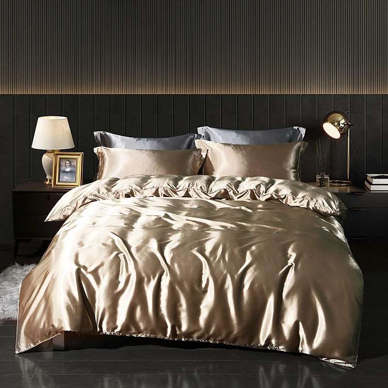 Luxury-Gold-Mulberry-Silk-Bedding-Set-Comforter-Quilt-Cover-Flat-Sheet ...