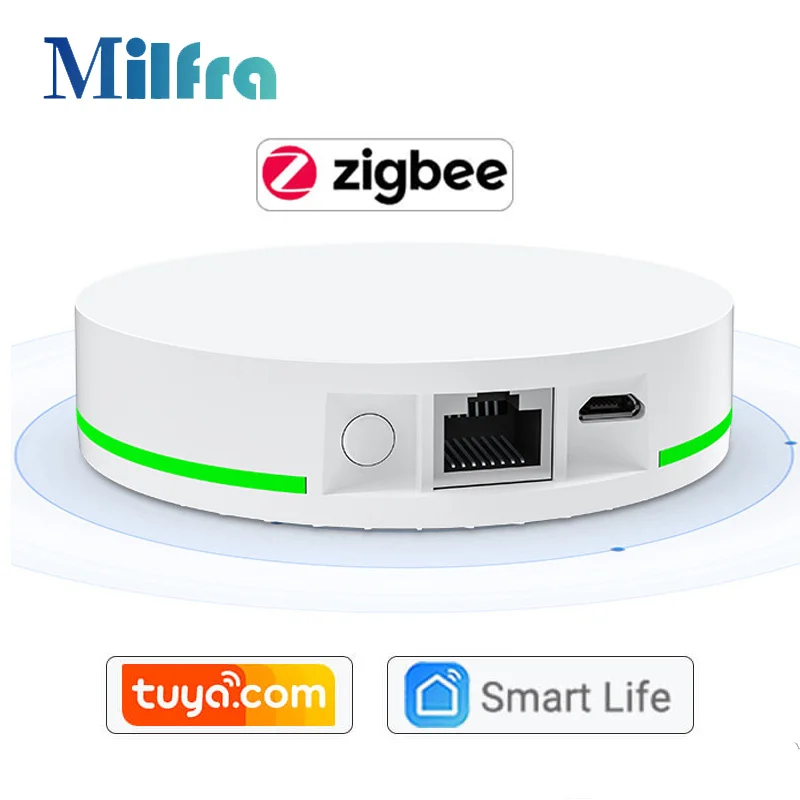 Milfra Tuya Zigbee 3.0 Wired Gateway Hub Casa Inteligente Ponte Vida Inteligente App Voz ...